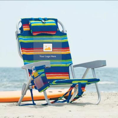 China Lawn Beach Chair, Portable Aluminum Dual-Purpose 5-Position Adjustable Durable Folding Beach Chair for sale