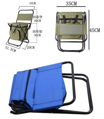 Cina Folding Stool Backpack Insulated Cooler Bag, Collapsible Camping Hunting Fishing Multifunction Chair Front Pocket in vendita