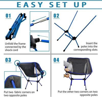 Cina Oxford Quick Open Fishing Camping Folding Moon Chair, Mini Folding Camping Chair For Fishing in vendita