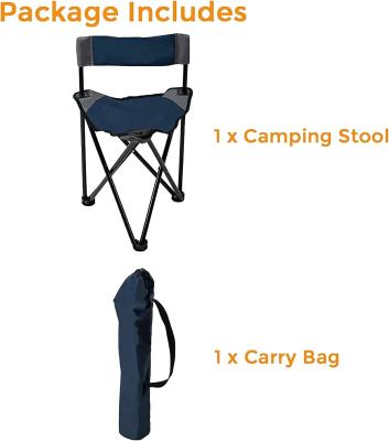 Cina Portable Triangle Camping Fishing Chair, Tripod Stool With Backrest Fishing Camping Chair With Carry Strap in vendita