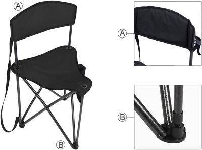 Cina Portable Triangle Camping Fishing Chair, Tripod Stool With Backrest Fishing Camping Chair With Carry Strap in vendita