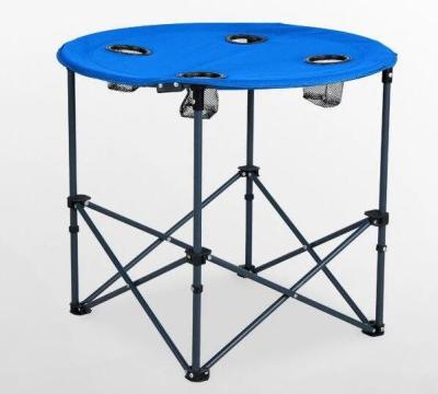 China Folding Chair Table Camping Set, Table with 4 Cup Holders, Collapsible Canvas Portable Tables Folding BBQ Outdoor for sale