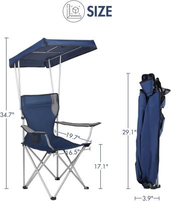 Cina Camping Folding Chair With Umbrella, Recliner Chairs, Beach Chair Adults Camping Chair High Back with Umbrella in vendita