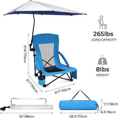 Cina Camping Folding Chair With Umbrella, Recliner Chairs, Beach Chair Adults Camping Chair High Back with Umbrella in vendita