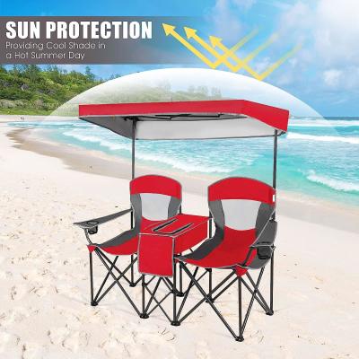 Cina Camping Folding Chair With Umbrella, Recliner Chairs, Beach Chair Adults Camping Chair High Back with Umbrella in vendita