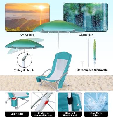 Cina Camping Folding Chair With Umbrella, Recliner Chairs, Beach Chair Adults Camping Chair High Back with Umbrella in vendita