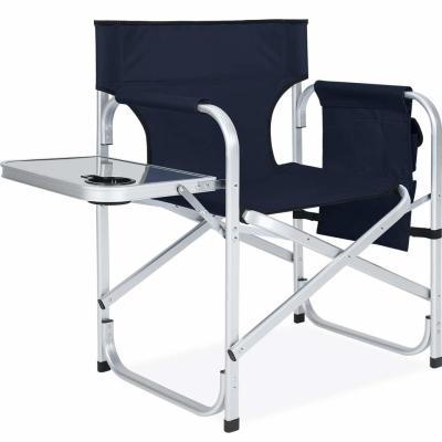 Cina Promotional Folding Lightweight Aluminum Dining Director Chair Adjustable Outdoor Foldable Metal Director Chairs in vendita