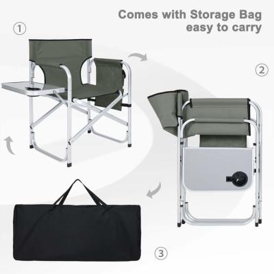 Cina Promotional Folding Lightweight Aluminum Dining Director Chair Adjustable Outdoor Foldable Metal Director Chairs in vendita