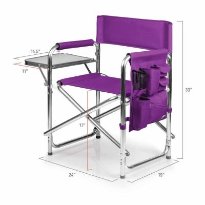 Cina Promotional Folding Lightweight Aluminum Dining Director Chair Adjustable Outdoor Foldable Metal Director Chairs in vendita