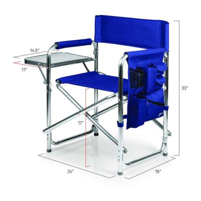Cina Promotional Folding Lightweight Aluminum Dining Director Chair Adjustable Outdoor Foldable Metal Director Chairs in vendita