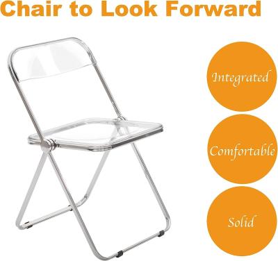 Cina Wholesale Folding Portable Pp Plastic Metallic Frame Dinning Chair Plastic Chairs For Events in vendita