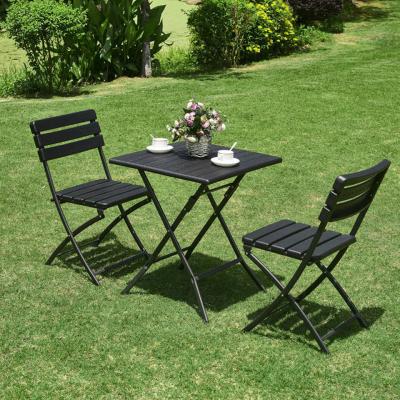 Cina Insieme di plastica pieghevole portatile della Tabella del giardino dell'HDPE della fabbrica di progettazione del caffè del patio di legno di plastica all'ingrosso del salotto in vendita