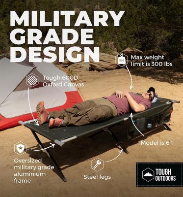 China Folding Camping Cot, Portable Foldable Military Cot, Canvas Sleeping Bed, Outdoor Comfortable Lightweight Camp Bed for sale