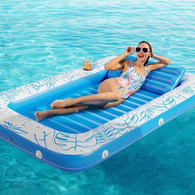 China Inflatable Tanning Pool Lounger Float, Sun Tan Tub Sunbathing Raft Floatie Toys Water Filled Tanning Bed Mat for sale