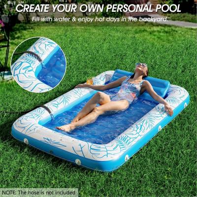 China Inflatable Tanning Pool Lounger Float, Sun Tan Tub Sunbathing Raft Floatie Toys Water Filled Tanning Bed Mat for sale