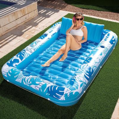 China Inflatable Tanning Pool Lounger Float, Sun Tan Tub Sunbathing Raft Floatie Toys Water Filled Tanning Bed Mat for sale