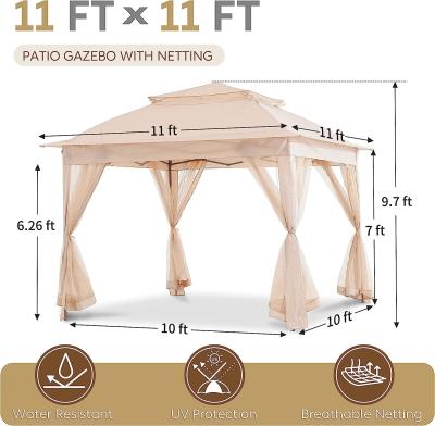 China Pop Up Gazebo Mosquito Nettings, Outdoor Canopy Shelter Garden Lawn Backyard, Patio Cover Outdoor Gazebo Pergol for sale