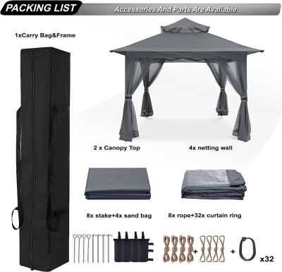 China Pop Up Gazebo Mosquito Nettings, Outdoor Canopy Shelter Garden Lawn Backyard, Patio Cover Outdoor Gazebo Pergol for sale