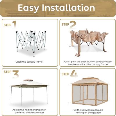 China Pop Up Gazebo Mosquito Nettings, Outdoor Canopy Shelter Garden Lawn Backyard, Patio Cover Outdoor Gazebo Pergol for sale