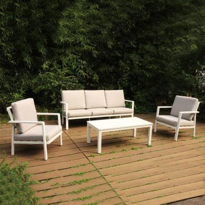 China Outdoor Conversation Bistro Set, Courtyard Balcony Hollow Weaving Open Wicker Garden Rattan Furniture Sofa Set for sale