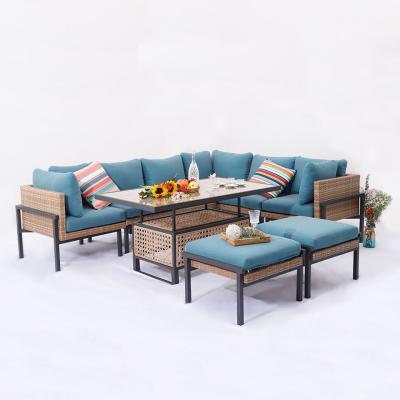 China Outdoor Patio Furniture Sets Patio Set Rattan Chair Wicker Sofa Conversation Set Patio Chair Backyard Lawn for sale