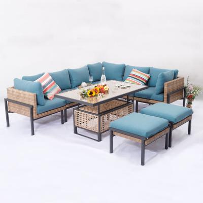 China Outdoor Patio Furniture Sets Patio Set Rattan Chair Wicker Sofa Conversation Set Patio Chair Backyard Lawn for sale