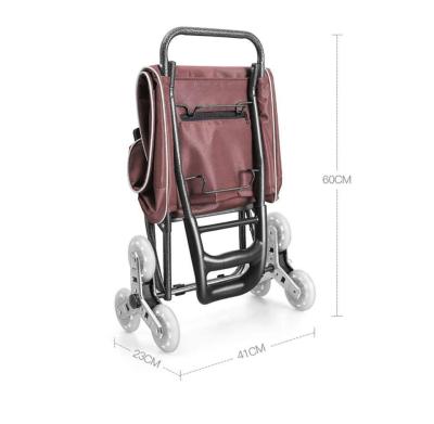 China High Quality Wholesale 6 Wheel Foldable Aluminium Alloy Collapsible Carts Shopping Trolley With Seat for sale