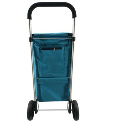 Cina Handle Cover Wash Collapsible Swivel Wheels Supermarket Shopping Trolleys Carts Portable Folding With Cooler in vendita