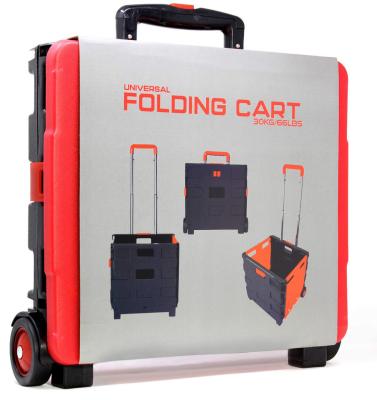 China Wheels Rolling Crate - Collapsible Rolling Cart with Lid Folding Teacher Rolling Box Carrier with Handle Shopping for sale