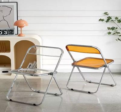 China Modern Acrylic Stackable, Plastic Folding Dining Room Armless Home Comfortable Event Chair, Clear, Transparent for sale