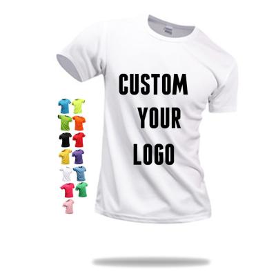 Cina Polyester Cotton 180gsm Quick Dry Unisex T-shirt Men's Short Sleeve Solid Pullover Crewneck Sports Election Promotion in vendita