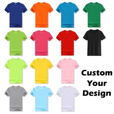 Cina Polyester Cotton 180gsm Quick Dry Unisex T-shirt Men's Short Sleeve Solid Pullover Crewneck Sports Election Promotion in vendita