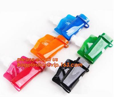 Cina Confezione da 3 borracce sportive pieghevoli, bottiglie da viaggio pieghevoli a prova di perdite per campeggio ed escursionismo, capacità 480 ml in vendita