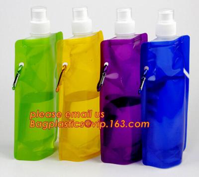 Cina Confezione da 3 borracce sportive pieghevoli, bottiglie da viaggio pieghevoli a prova di perdite per campeggio ed escursionismo, capacità 480 ml in vendita