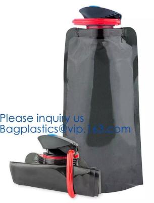 Cina Bottiglia di acqua flessibile solida Carabiner, sacchetto pieghevole dell'acqua di bottiglie di acqua flessibile - bottiglia di acqua riutilizzabile di viaggio in vendita
