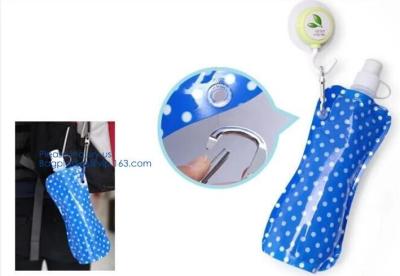 Cina Bottiglia di acqua flessibile solida Carabiner, sacchetto pieghevole dell'acqua di bottiglie di acqua flessibile - bottiglia di acqua riutilizzabile di viaggio in vendita