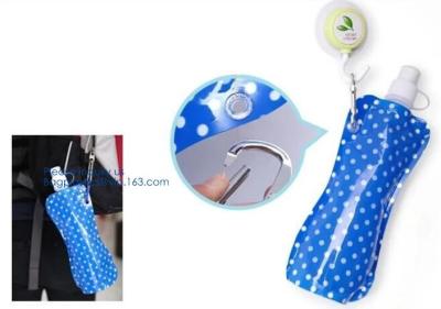 Cina Bottiglia di acqua flessibile solida Carabiner, sacchetto pieghevole dell'acqua di bottiglie di acqua flessibile - bottiglia di acqua riutilizzabile di viaggio in vendita