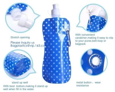 Cina Bottiglia di acqua flessibile solida Carabiner, sacchetto pieghevole dell'acqua di bottiglie di acqua flessibile - bottiglia di acqua riutilizzabile di viaggio in vendita