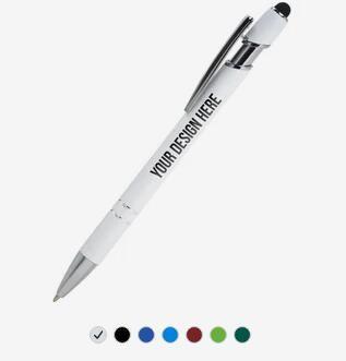 Cina Custom Pencils, Personalized Pens With Stylus- Custom Metallic Printed Name Pens Black Ink - Imprinted With Logo in vendita