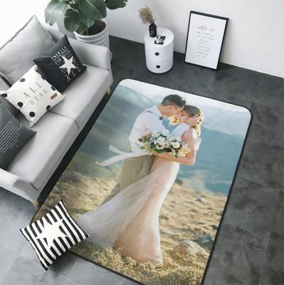 Cina Custom Rug Personalized Add Your Own Logo Image Text Photo Area Carpet Anti Slip Washable Decorative Door Mat in vendita