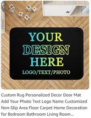 Cina Custom Rug Personalized Add Your Own Logo Image Text Photo Area Carpet Anti Slip Washable Decorative Door Mat in vendita