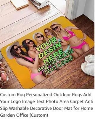 Cina Custom Rug Personalized Add Your Own Logo Image Text Photo Area Carpet Anti Slip Washable Decorative Door Mat in vendita