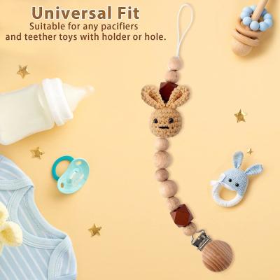 Cina Pacifier Clip, Neutral Cute Rabbit Pacifier Leash For Boys Girls Fits For All Pacifiers, Ideal Baby Shower Baby Gift in vendita