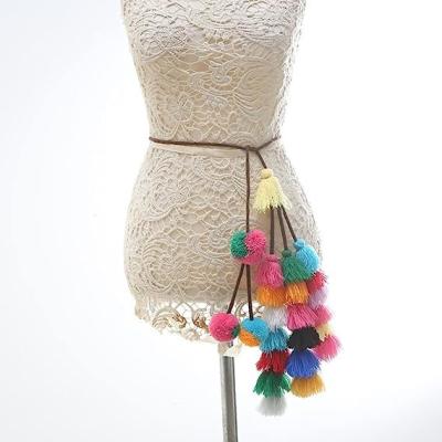 Cina Cute Pom Pom Tassel Boho Purse Charms For Handbags Backpack Keyring Keychain Waist Chain For Women in vendita