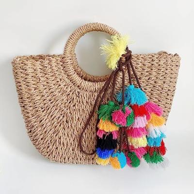 Cina Cute Pom Pom Tassel Boho Purse Charms For Handbags Backpack Keyring Keychain Waist Chain For Women in vendita