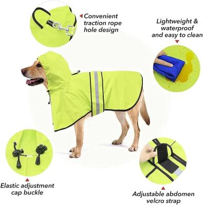 Cina Reflective Dog Raincoat - Adjustable Waterproof Raincoat for Dogs, Lightweight Dog Hooded Slicker Rain Coat Poncho in vendita