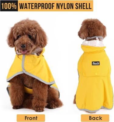 Cina Reflective Dog Raincoat - Adjustable Waterproof Raincoat for Dogs, Lightweight Dog Hooded Slicker Rain Coat Poncho in vendita