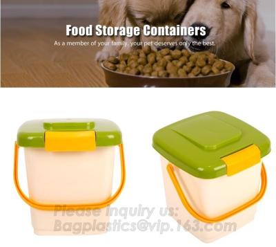 China Food Container With Fresh-Tite Seal, Pet Food Bucket, Double Layer With Wheels Sealed Storage Box for sale
