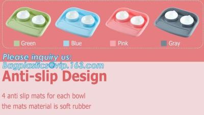 Cina Pet Dog Bowls 2 Stainless Steel Dog Bowl No Spill Non-Skid Silicone Mat Pet Food Scoop Water and Food Feeder Bowl in vendita