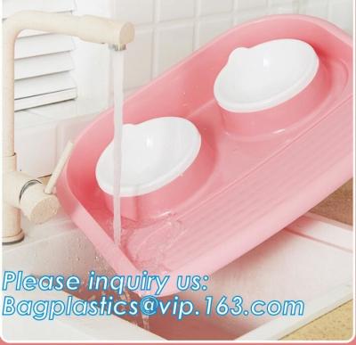 Cina Pet Dog Bowls 2 Stainless Steel Dog Bowl No Spill Non-Skid Silicone Mat Pet Food Scoop Water and Food Feeder Bowl in vendita